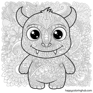 Baby monster coloring pages – Happy Coloring Hub – Free Printable ...