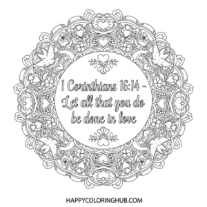 Childrens coloring pages on 1 corinthians 16:14 – Happy Coloring Hub ...