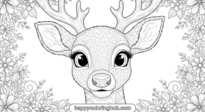 Coloring page clarice the reindeer – Happy Coloring Hub – Free ...