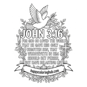 Coloring pages for john 3 16 – Happy Coloring Hub – Free Printable ...