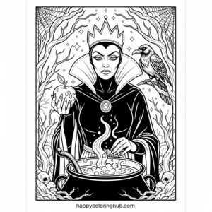 Evil queen snow white coloring page – Happy Coloring Hub – Free ...