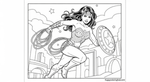 Free printable wonder woman coloring pages – Happy Coloring Hub – Free ...