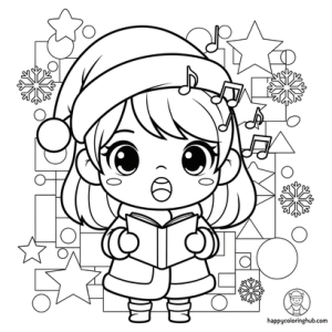 Girl christmas coloring pages – Happy Coloring Hub – Free Printable ...