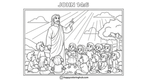 John 14 6 coloring page – Happy Coloring Hub – Free Printable Coloring ...