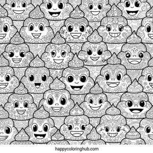 Printable poop emoji coloring pages – Happy Coloring Hub – Free ...