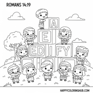 Sunday school coloring pages on romans 14:19 – Happy Coloring Hub ...
