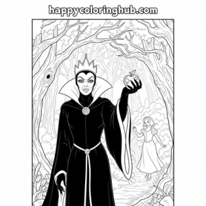 The evil queen snow white coloring page – Happy Coloring Hub – Free ...