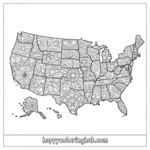 Usa map color page – Happy Coloring Hub – Free Printable Coloring Pages ...