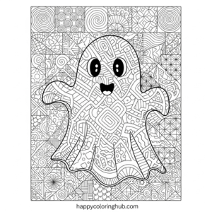 Zentangle halloween coloring pages – Happy Coloring Hub – Free ...