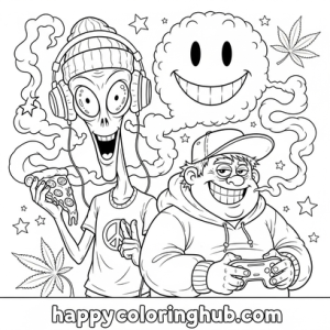 90s cartoon stoner coloring book pdf – Happy Coloring Hub – Free ...