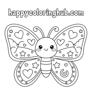 Butterfly colour drawing – Happy Coloring Hub – Free Printable Coloring ...