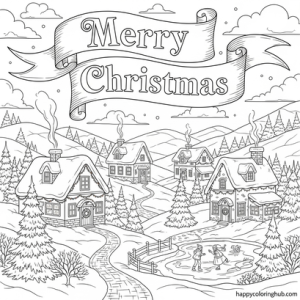 Christmas card writing coloring pages – Happy Coloring Hub – Free ...