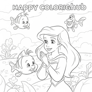 ariel coloring pages – Happy Coloring Hub – Free Printable Coloring ...