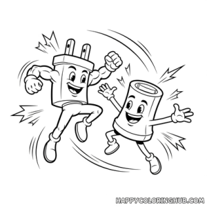 Easy plug and socket coloring sheet – Happy Coloring Hub – Free ...
