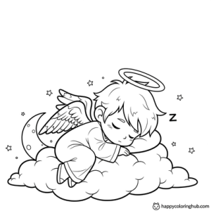 Free coloring pages chibi fallen angel – Happy Coloring Hub – Free ...