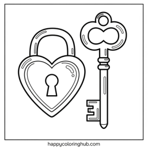 Free printable thick line key coloring pages – Happy Coloring Hub ...