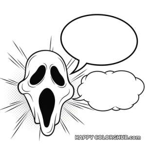 Ghost face coloring pages – Happy Coloring Hub – Free Printable ...