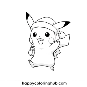 Kids christmas pikachu coloring pages printable – Happy Coloring Hub ...