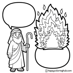 Moses and the 10 commandments coloring page – Happy Coloring Hub – Free ...