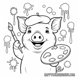 Pig color pages for adults – Happy Coloring Hub – Free Printable ...