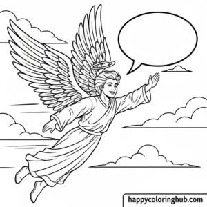 Printable angel coloring pages for adults – Happy Coloring Hub – Free ...