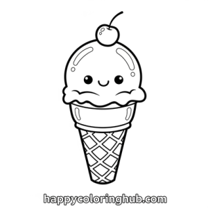 Simple bakery treats coloring page: bold style – Happy Coloring Hub ...