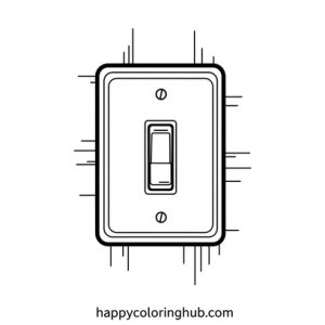 Simple light switch bold coloring page – Happy Coloring Hub – Free ...