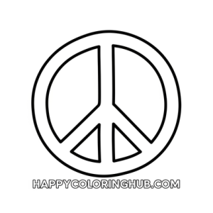 Simple peace sign coloring sheet (bold) – Happy Coloring Hub – Free ...