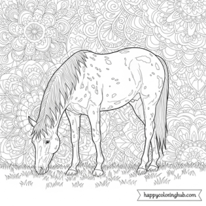 Appaloosa horse coloring sheet – Happy Coloring Hub – Free Printable ...