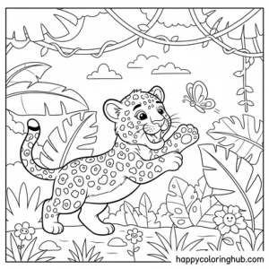 Jaguar coloring page – Happy Coloring Hub – Free Printable Coloring ...