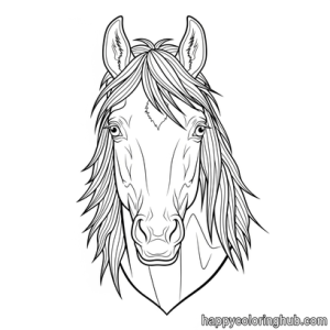 Mustang horse wild coloring sheet – Happy Coloring Hub – Free Printable ...