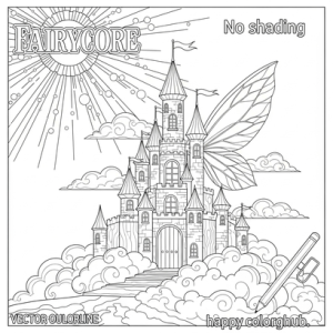 Fairycore glitter coloring page – Happy Coloring Hub – Free Printable ...