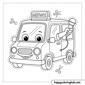 Scissor skills vehicles coloring page – Happy Coloring Hub – Free ...
