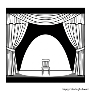 Theater stage coloring page – Happy Coloring Hub – Free Printable ...