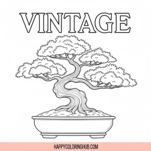 Vintage bonsai coloring page for women – Happy Coloring Hub – Free ...